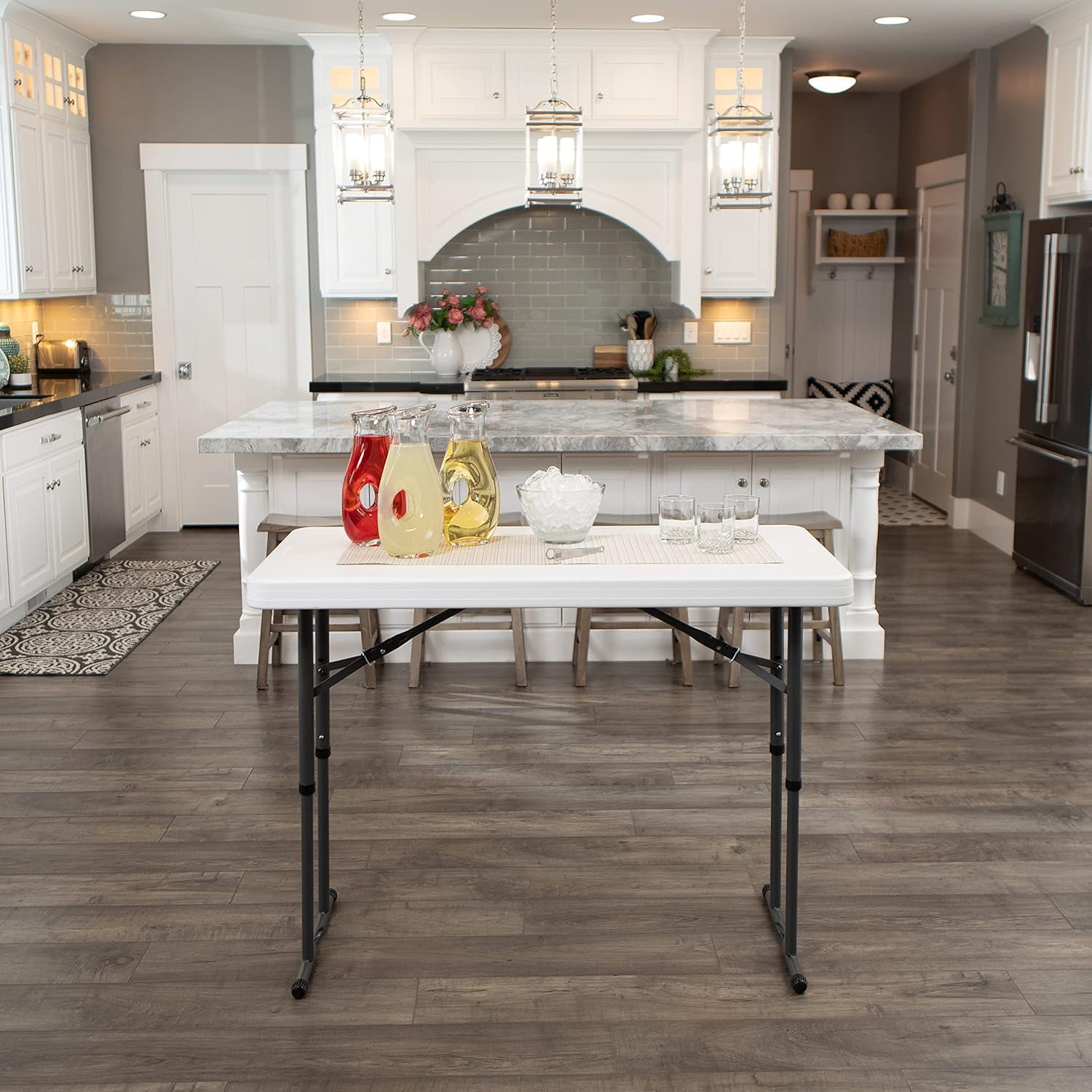 Commercial Height Adjustable Folding Utility Table, 4-Foot24"D x 48"W x 24"H - Walmart.com