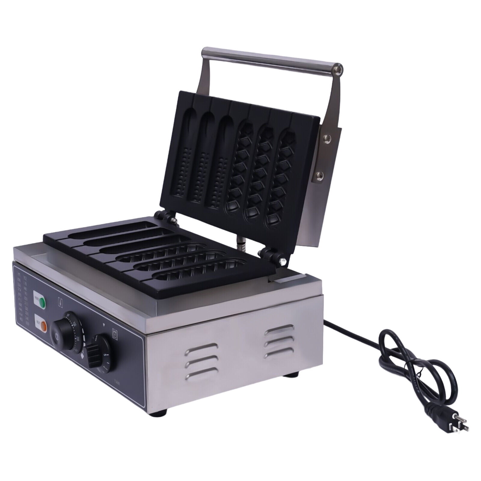 Commercial Hot Dog Waffle Maker Machine Non-Stick Electric 6pcs Waffle ...