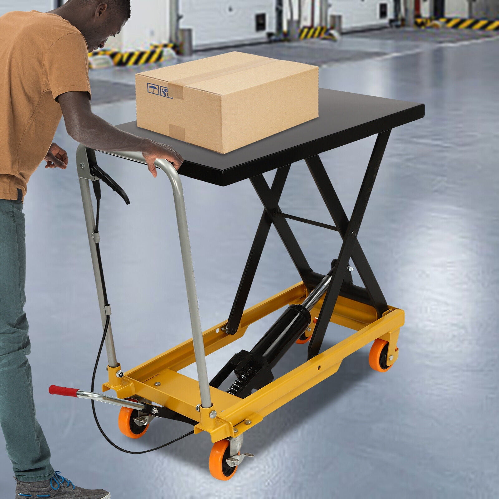 Commercial Hydraulic Lift Table Cart 500 lbs 30.5 Inch Manual Scissor ...