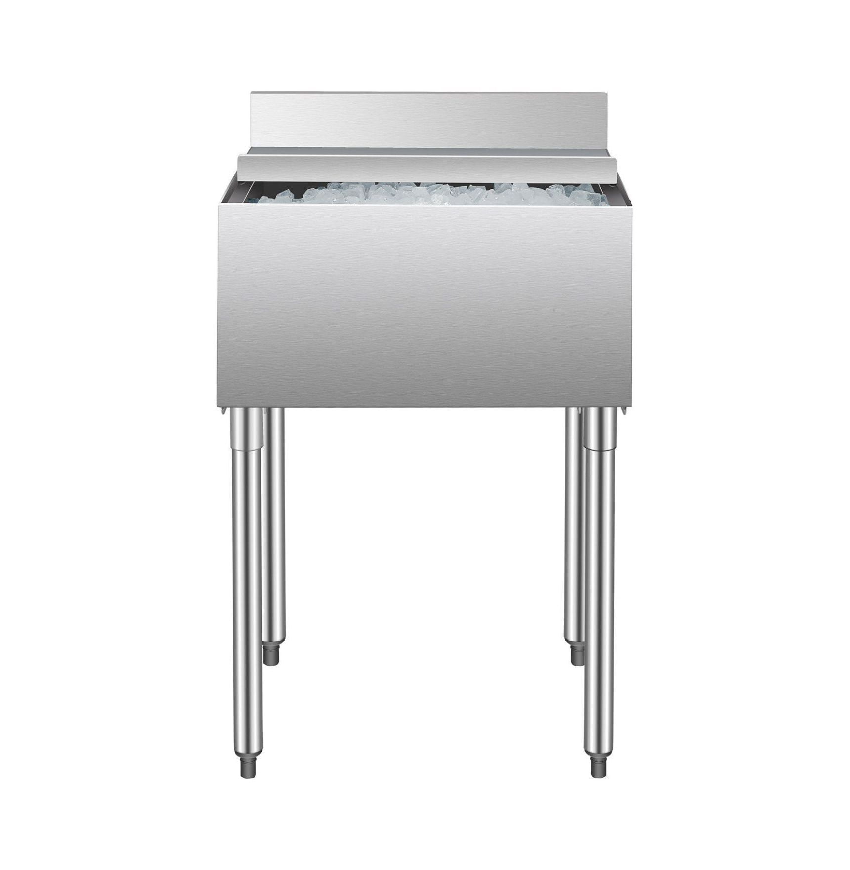 Commercial Ice Bin 61L, Stainless Steel Underbar Ice Chest, 24x19x37in ...
