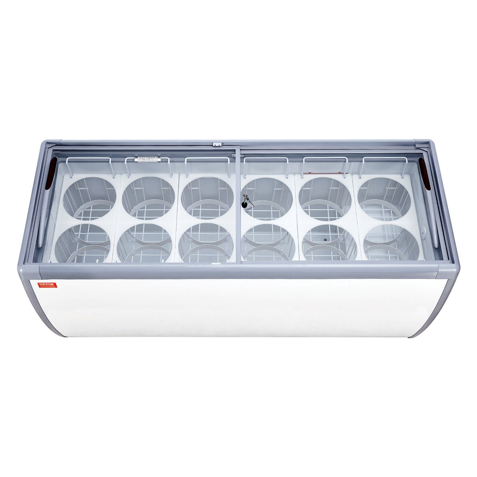 Commercial Ice Cream Display Case, 20 Cu.ft Chest Freezer, Mobile Glass ...