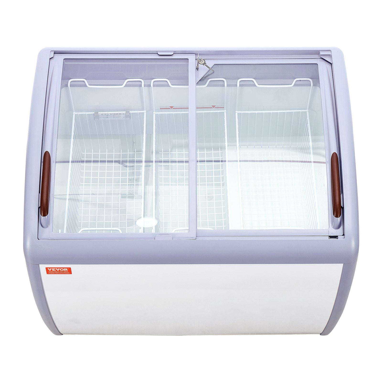 Commercial Ice Cream Display Case, 9.3 Cu.ft Chest Freezer, Mobile ...