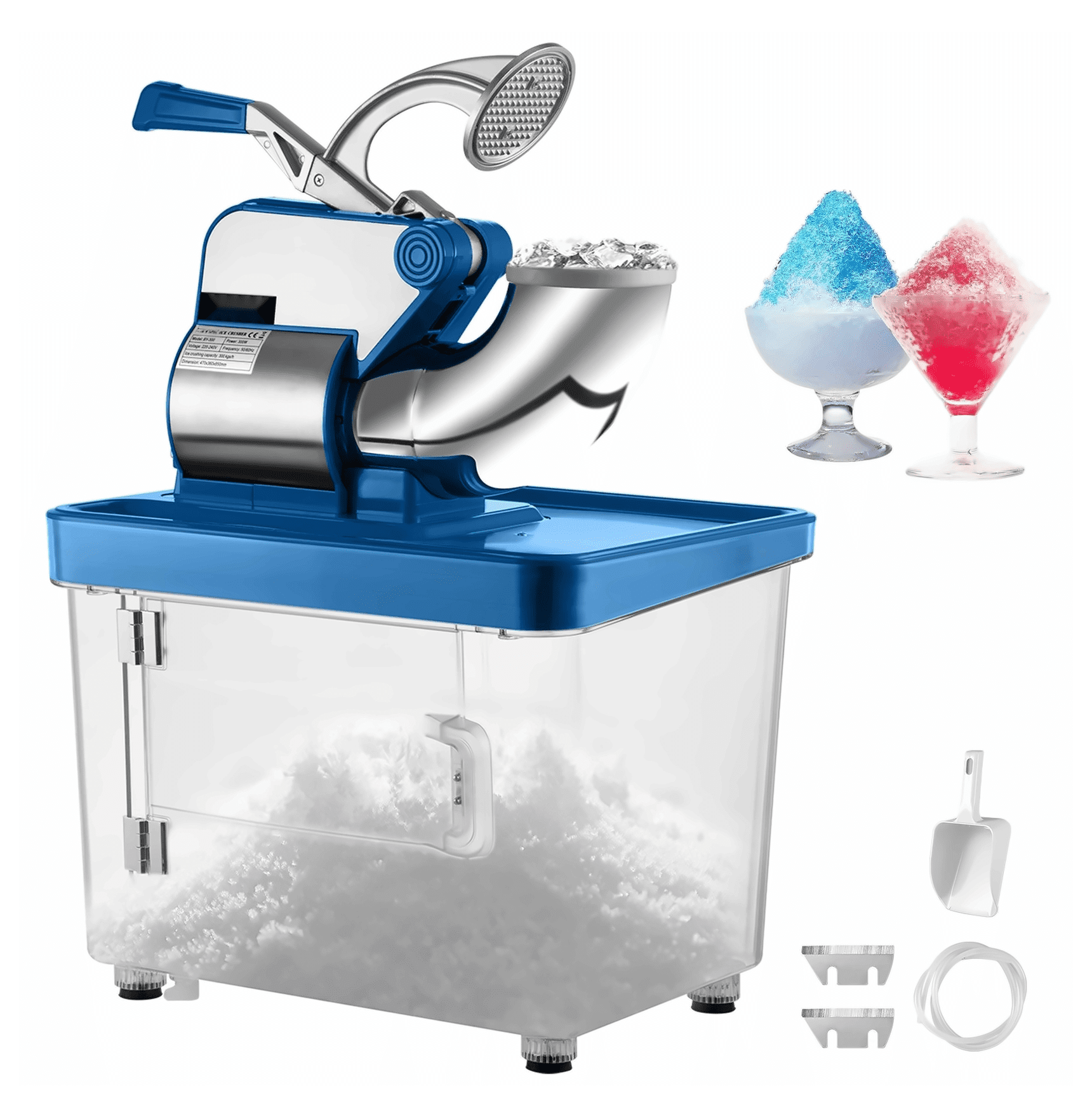Commercial Ice Crusher 110V - 440LBS/H Electric Snow Cone Machine, 9 ...