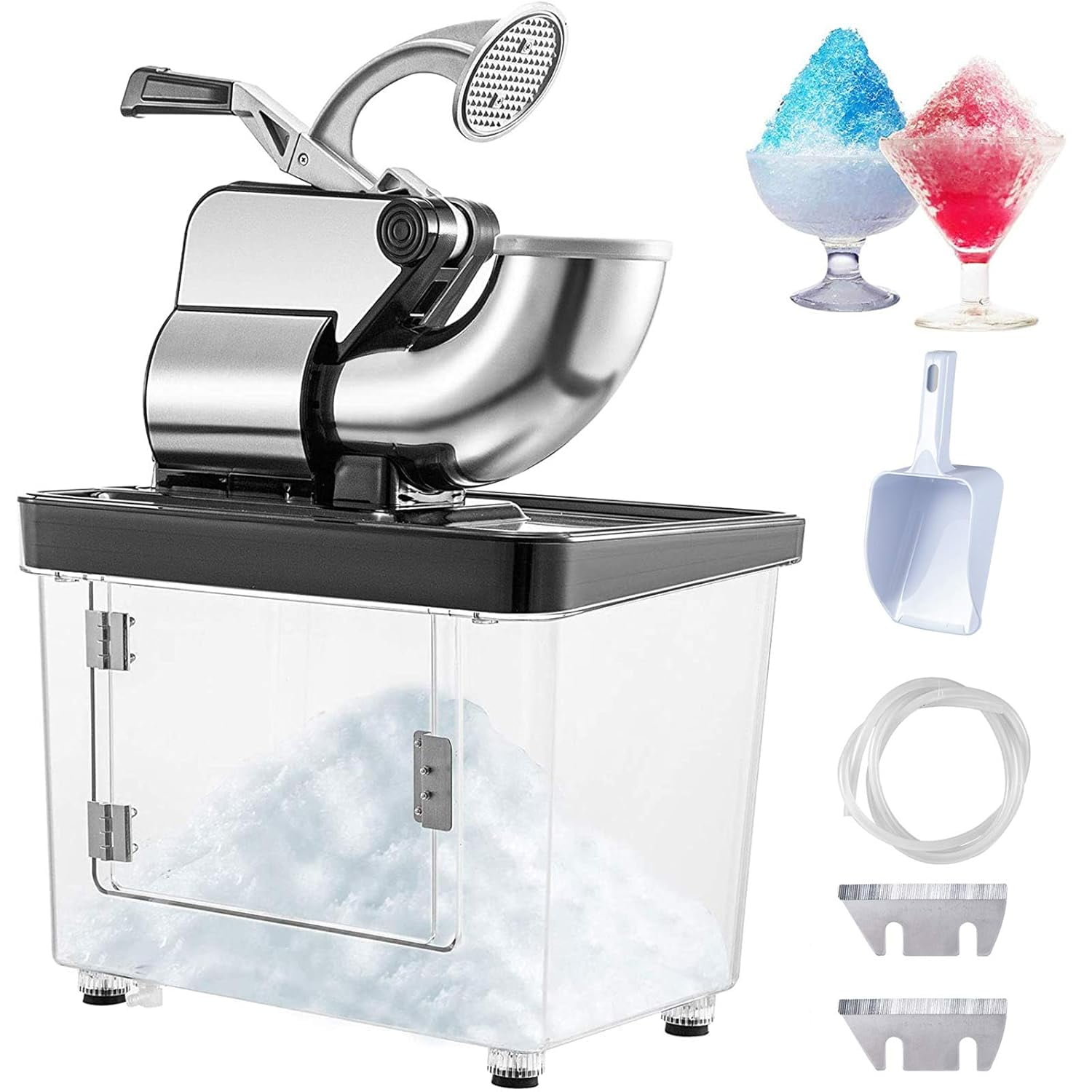 Commercial Ice Crusher 661LBS/H 110V, ETL Approved 300W Electric Snow ...