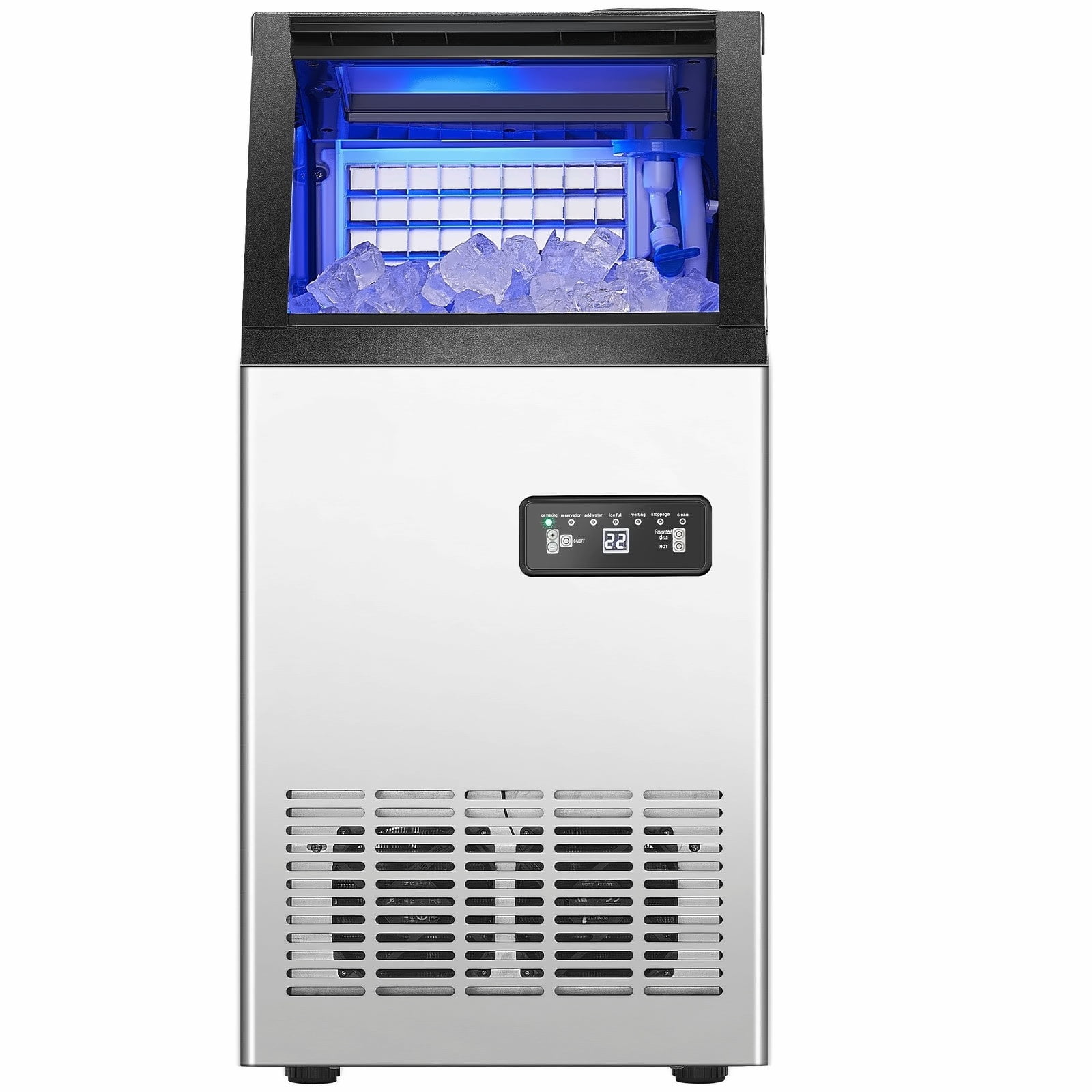 Commercial Ice Maker, 120lbs/24H Freestanding Ice Machine, 36 Cubes ...