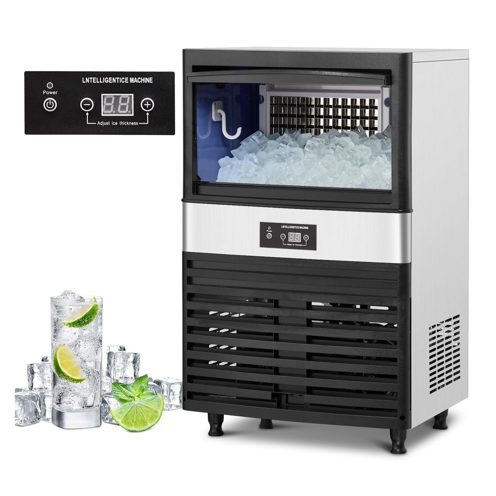 Commercial Ice Maker Machine 130lbs/24H,Stainless Steel Under Counter ...