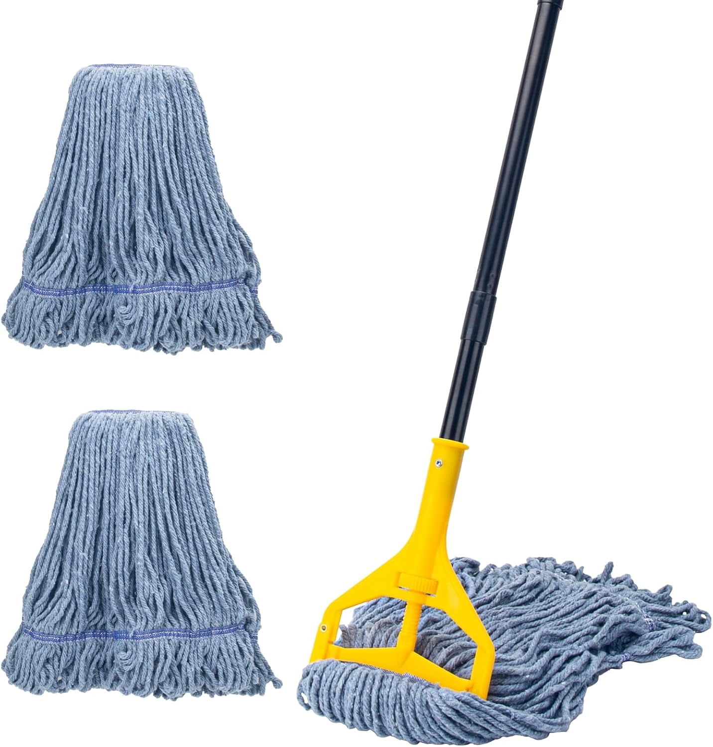 Commercial Industrial Mop with 3 Extra Large Reusable Replacement Head ...