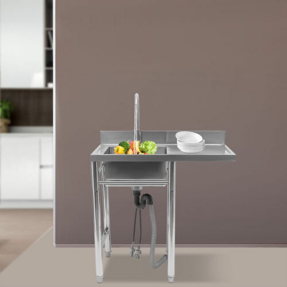 Commercial Kitchen 1 Compartment Sink Prep Table with Faucet 304 ...
