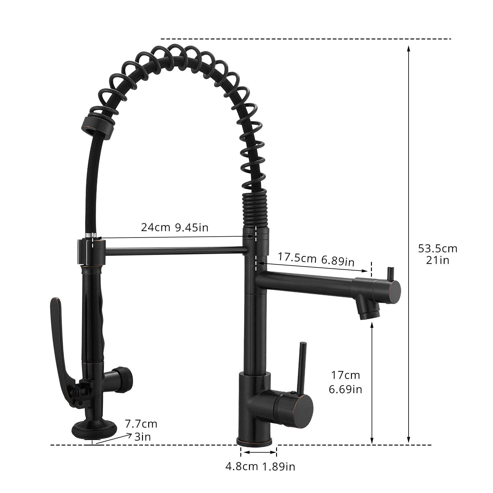 Commercial Kitchen Faucet With Pull Down Sprayer, Single Handle Single ...