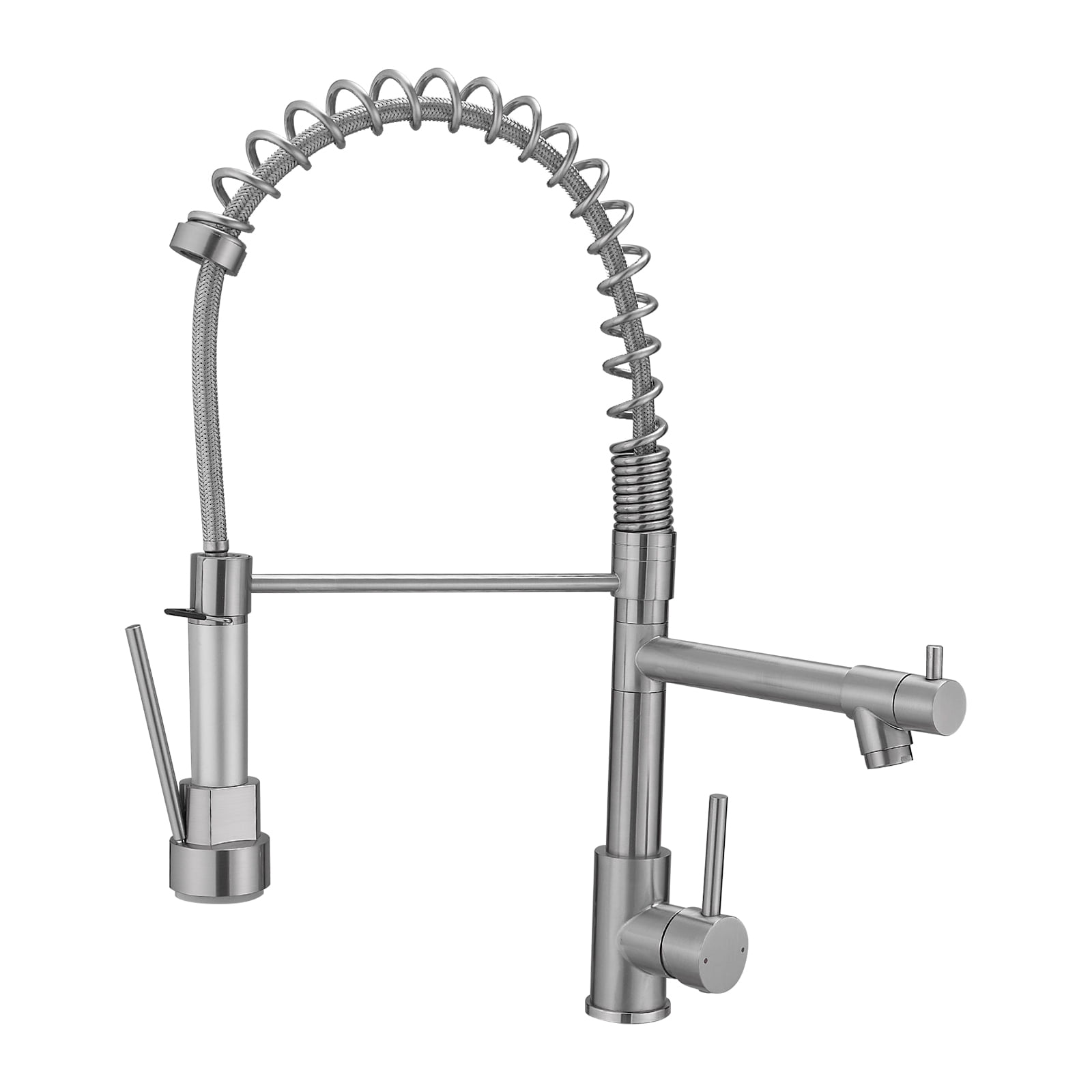 Commercial Kitchen Faucet with Pull Down Sprayer, Stainless Steel ...