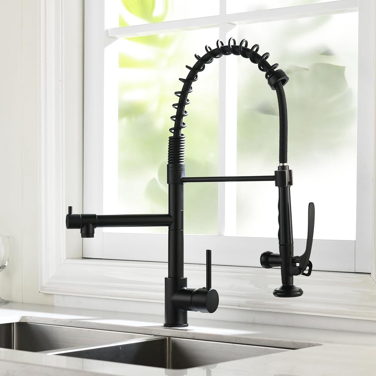 Commercial Kitchen Faucet with Pull Down Sprayer and Pot Filler Heavy ...