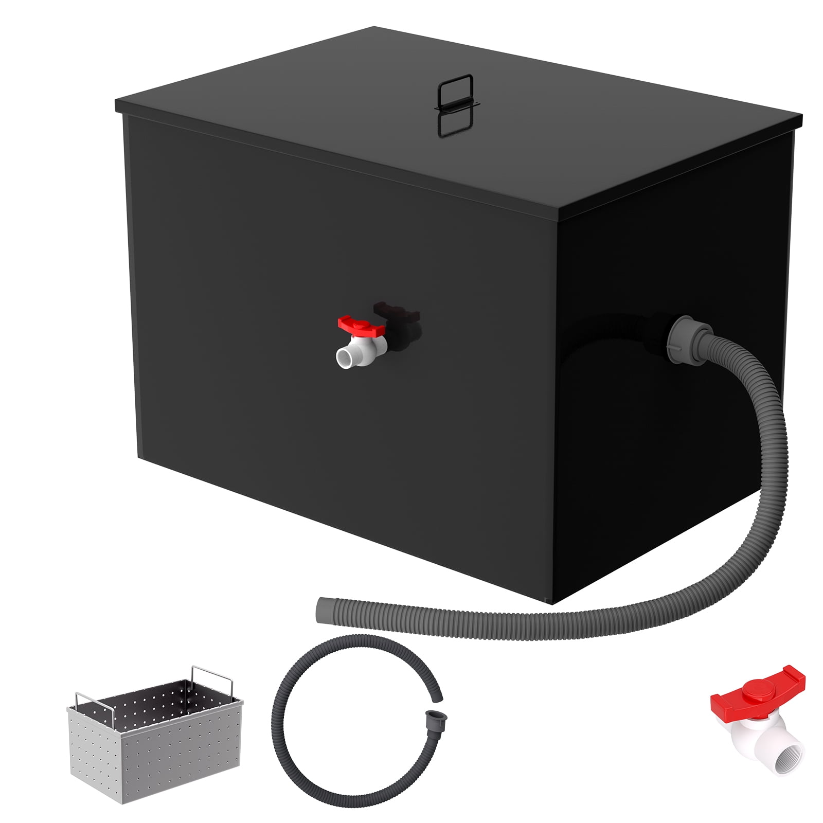 Commercial Kitchen Grease Trap, 40 lb, Three-Layer Thickened Steel ...