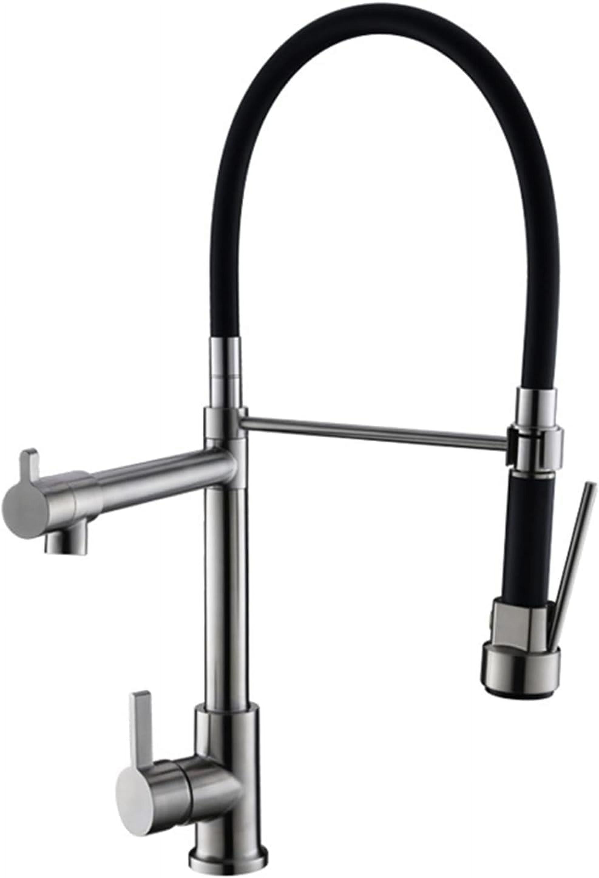 Commercial Kitchen Sink Faucet, 304 Stainless Steel Dual-Function ...