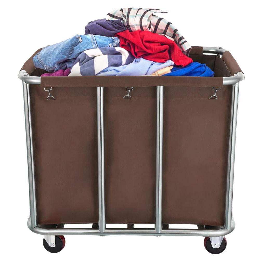 Commercial Laundry Cart with Wheels Heavy Duty Rolling Laundry Cart ...