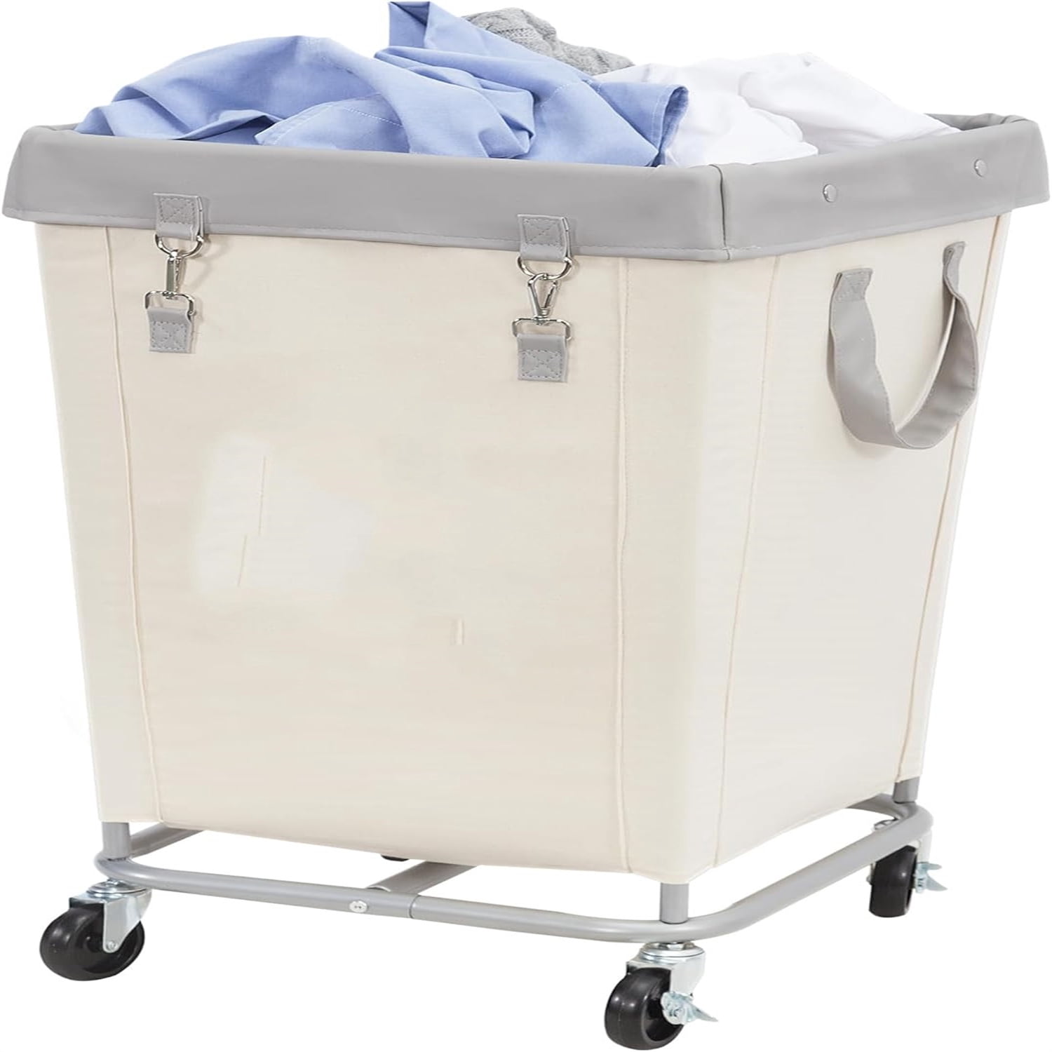 Commercial Laundry Hamper with Heavy Duty Steel Frame, 160 L Industrial ...