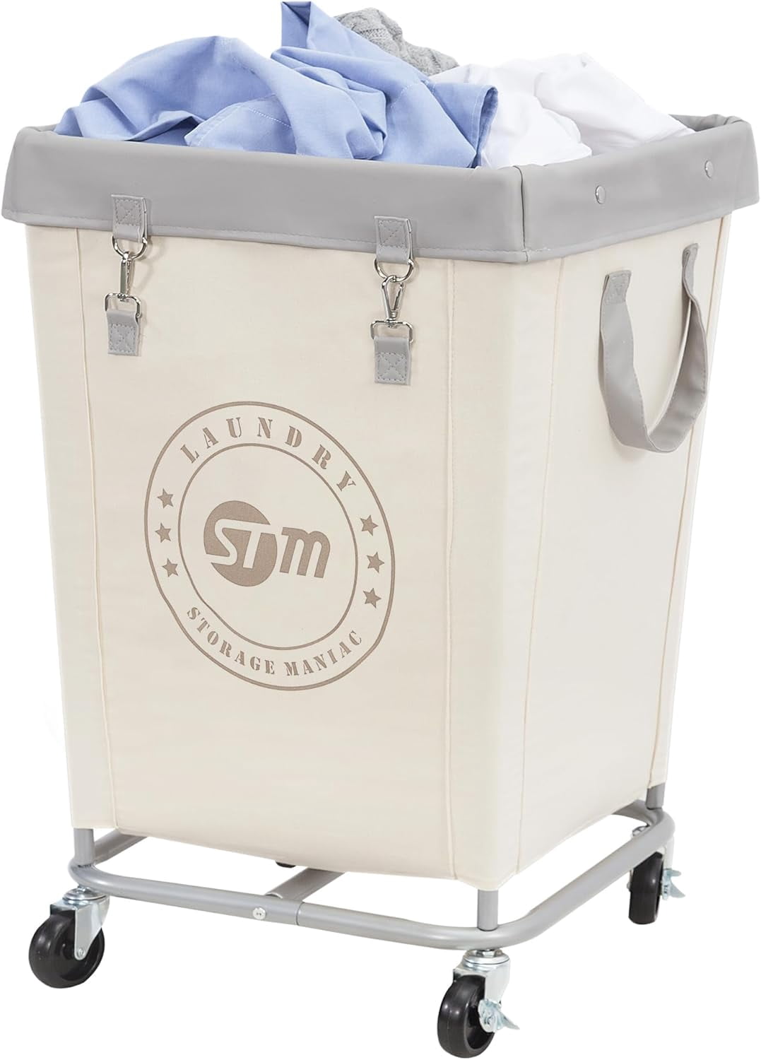 Commercial Laundry Hamper with Heavy Duty Steel Frame, 160 L Industrial ...