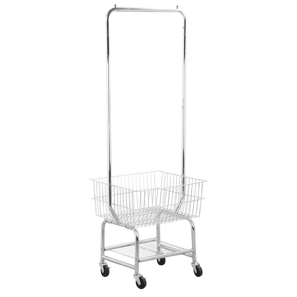 Commercial Laundry Hamper with Wheels and Garment Rack, Large ...