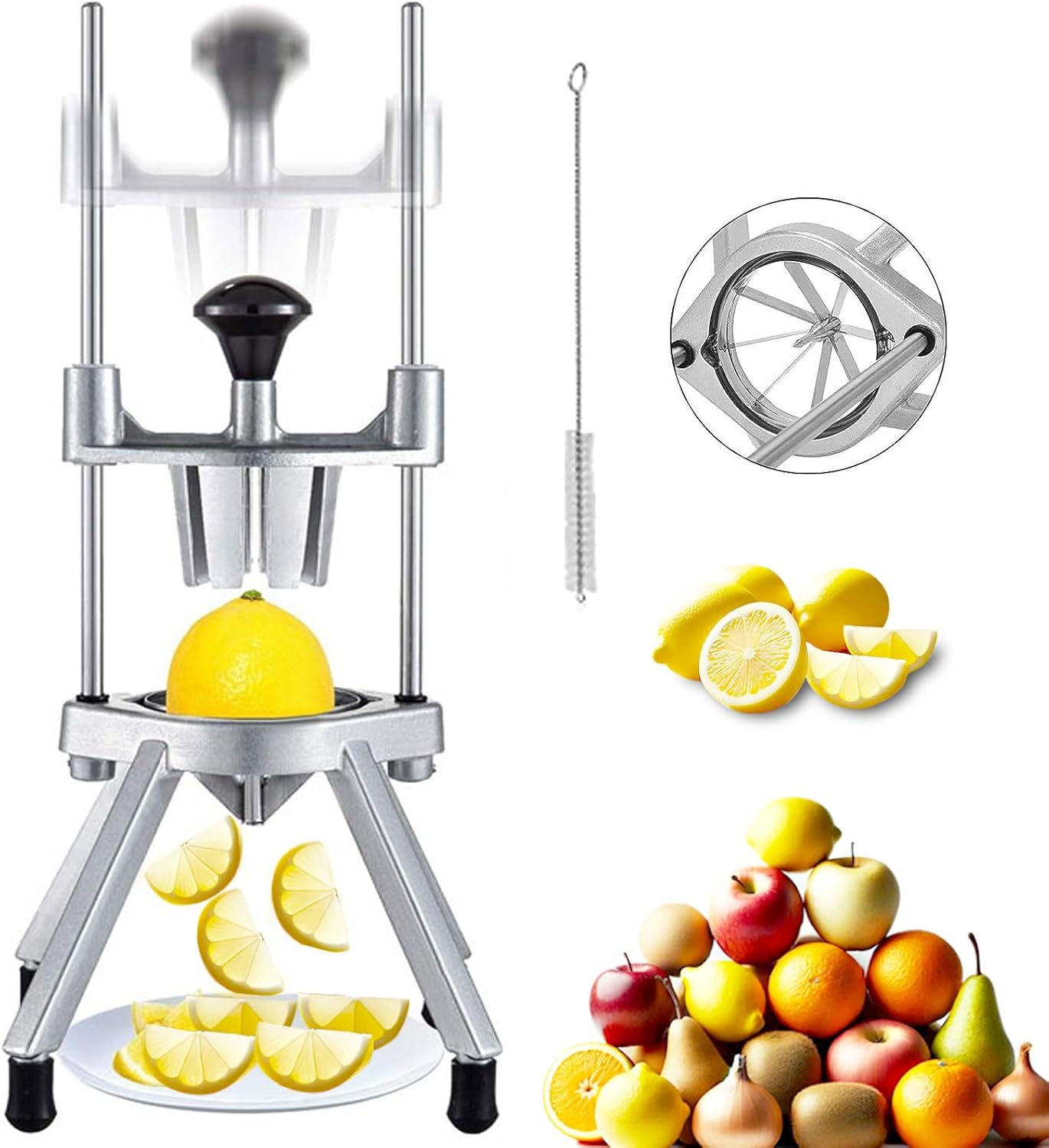 Commercial Lemon Cutter 8-Section with V-Shaped 420 Stainless Steel ...