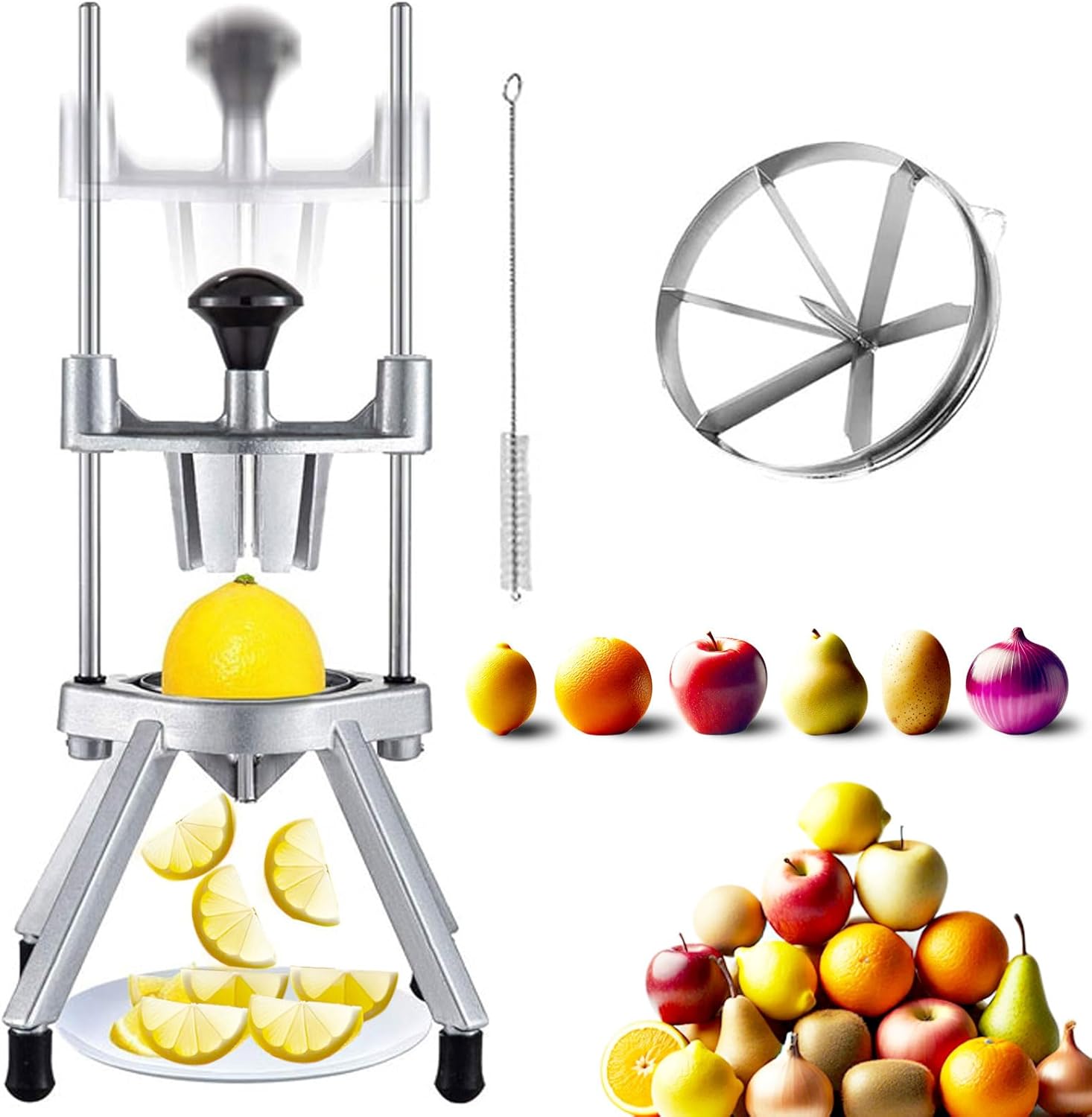 Commercial Lemon Cutter with V-Shaped 420 Stainless Steel Blades 6 ...