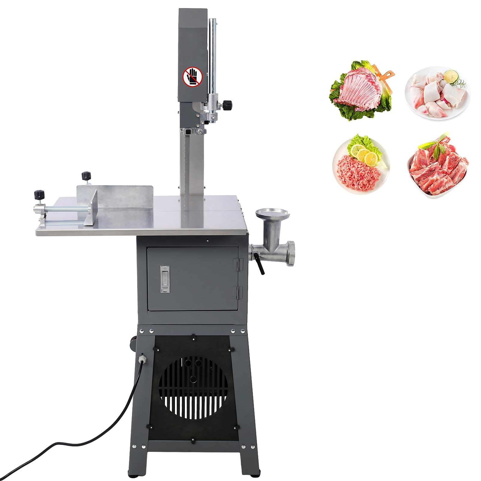 Commercial Meat Band Saws Machine, 550W 2-in-1 Stainless Steel Butcher ...