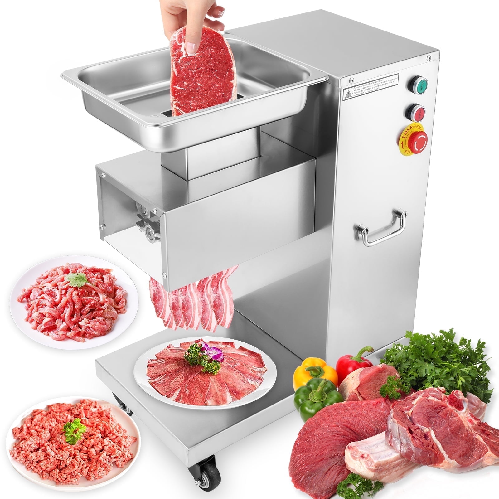 LLNC 750W Commercial Meat Cutter Machine Stainless Steel Meat Slicer ...