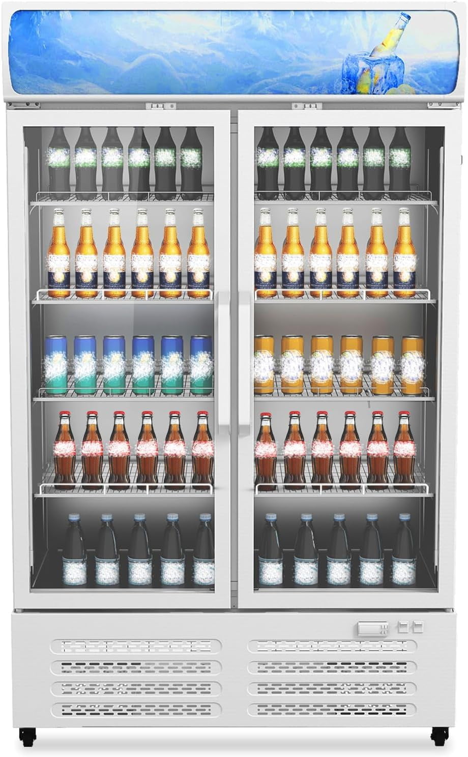 Commercial Merchandiser Refrigerator, 2 Glass Door Display Refrigerator ...