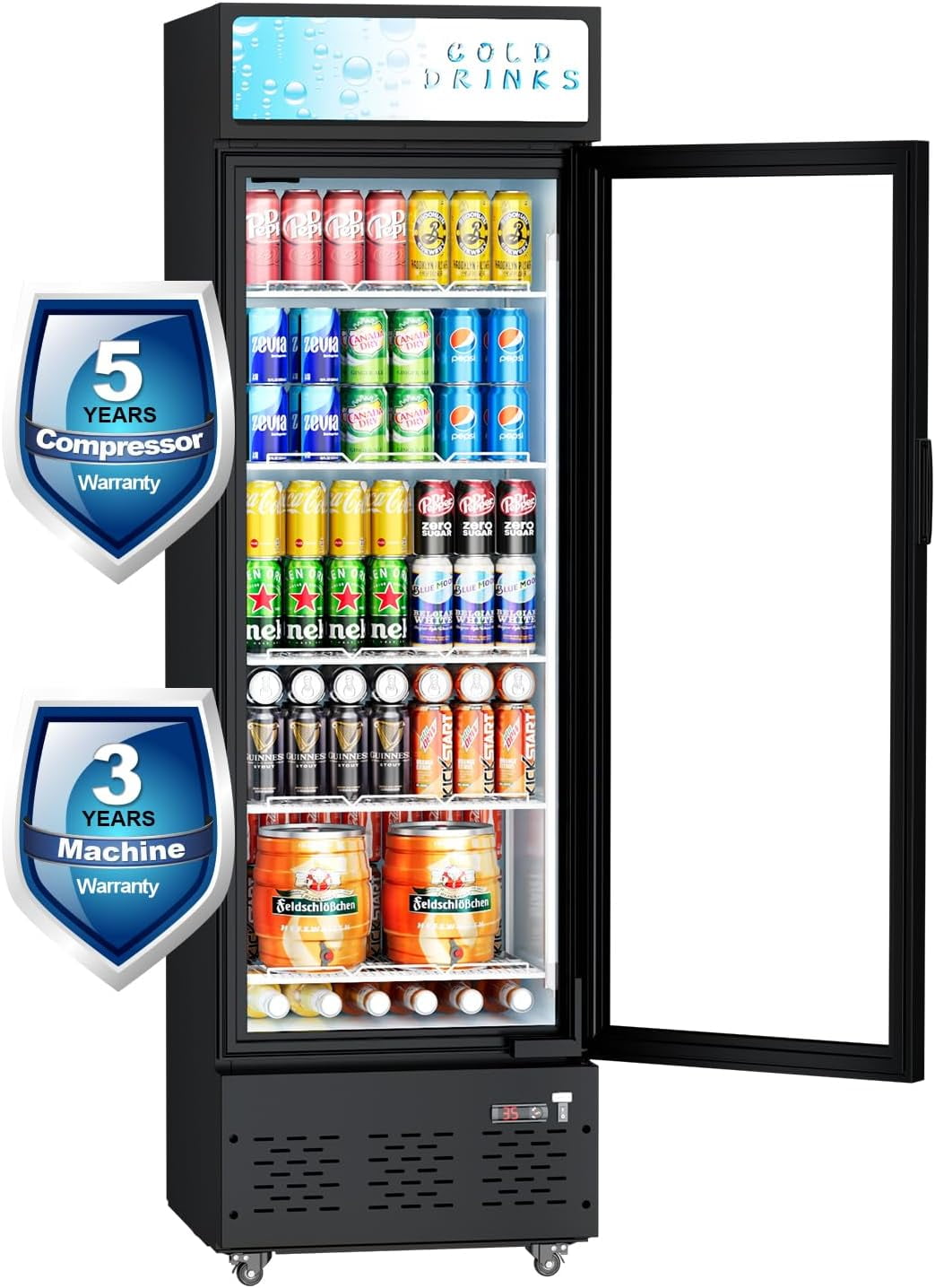 Commercial Merchandiser Refrigerator, One Glass Door, 12 cu.ft, Upright ...