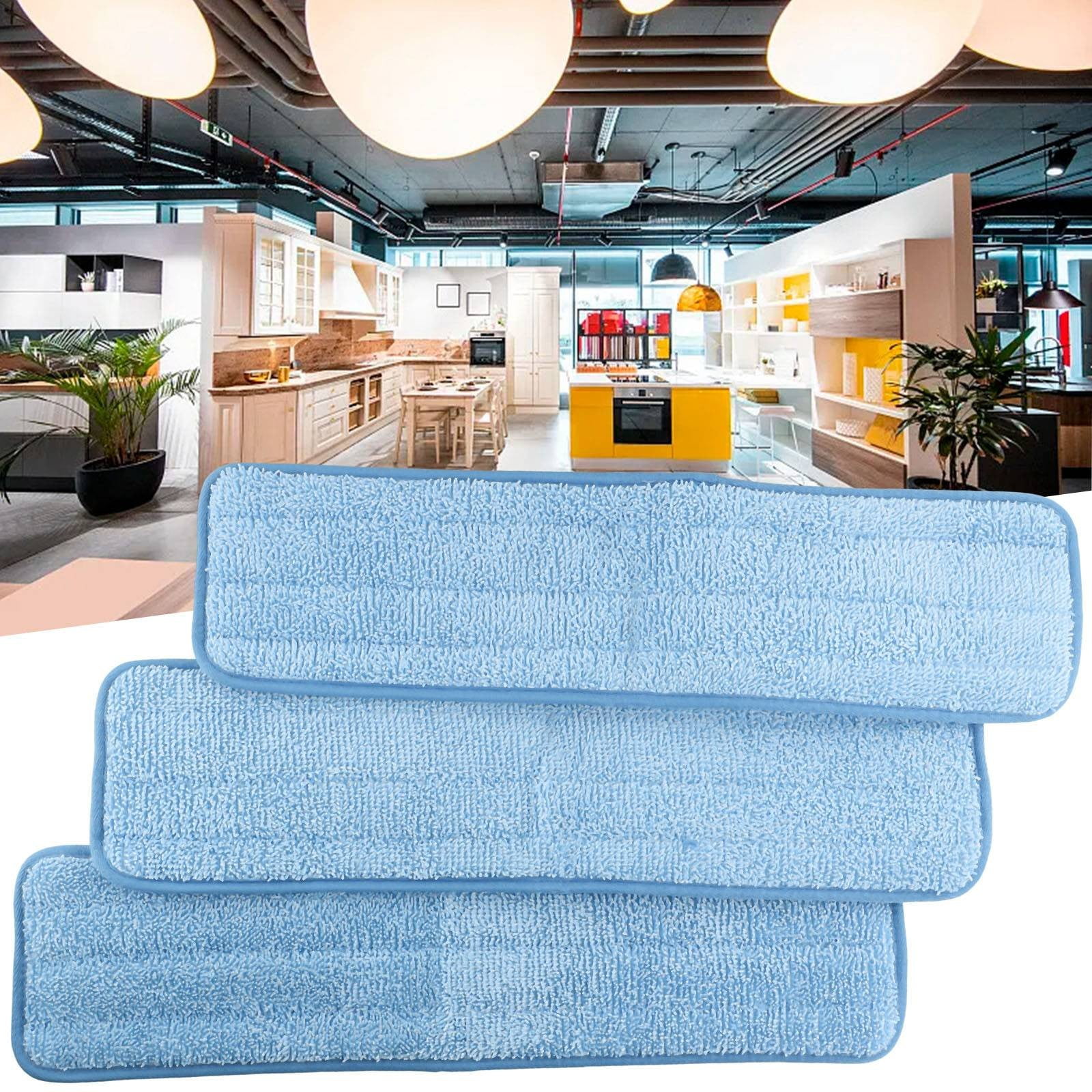Commercial Microfiber Wet Mop Pads 18 Inch Refill Cloths for Floor ...