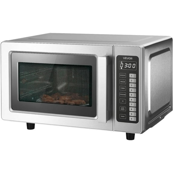 Commercial Microwave Oven, 0.9 Cu Ft, 1000W Digital Stainless Steel ...