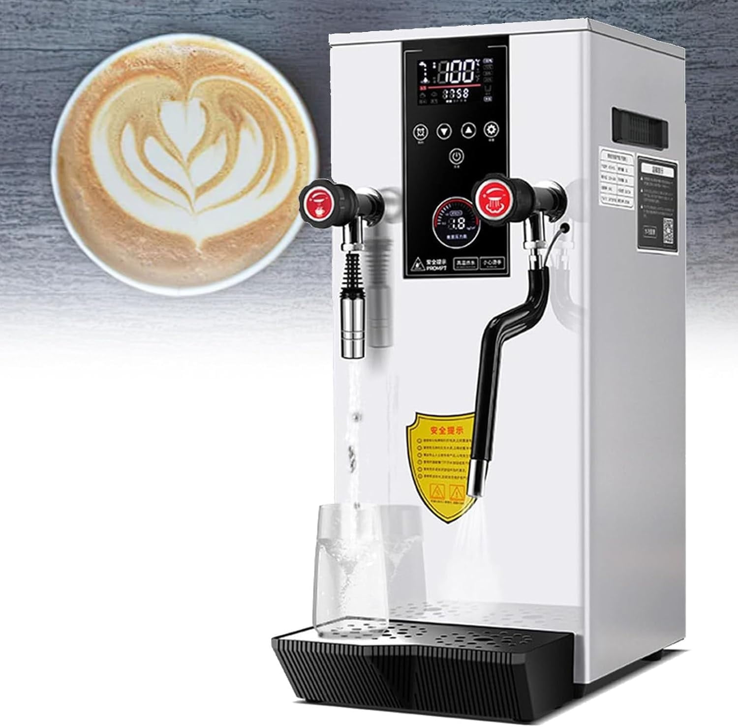 Commercial Milk Frothing Machine, 12L Water Boiler, Multi-Purpose ...