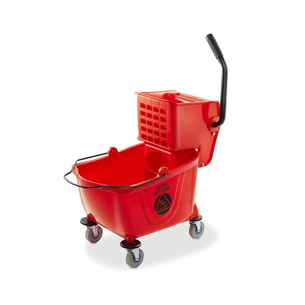 Commercial Mop Bucket with Side Press Wringer, 26 Quart, Mop and Bucket ...
