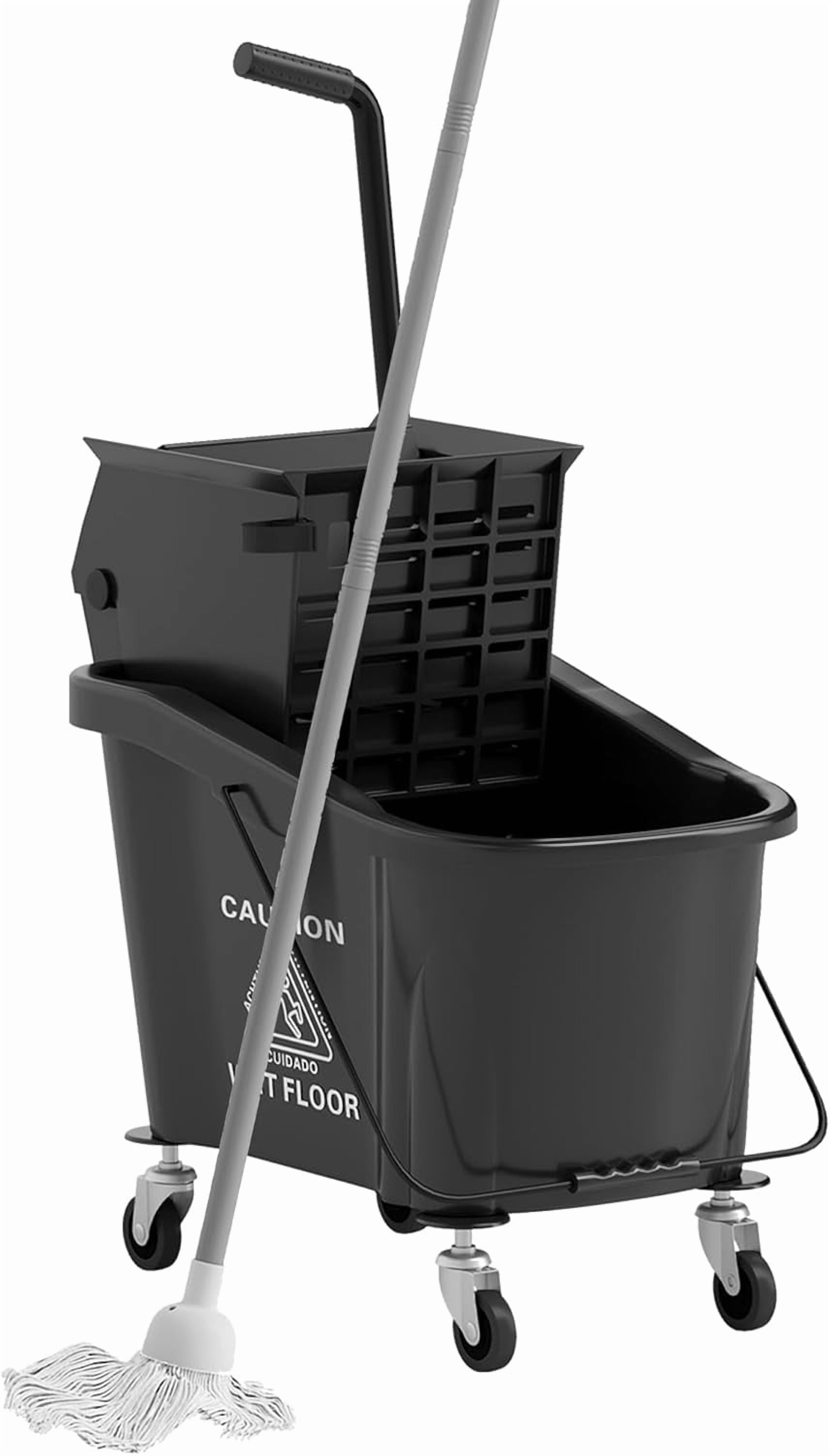 Commercial Mop Bucket with Side Press Wringer on Wheels for Floor ...