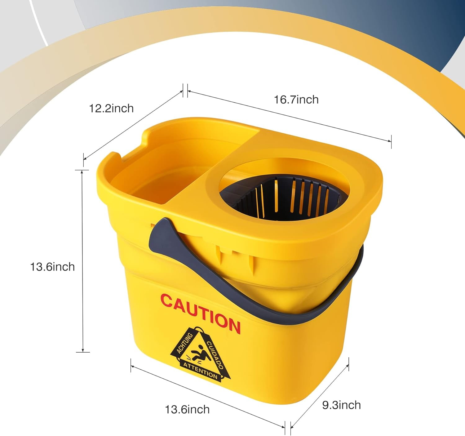 Mop Bucket with Wringer, Collapsible Plastic Cleaning Bucket for Cotton ...