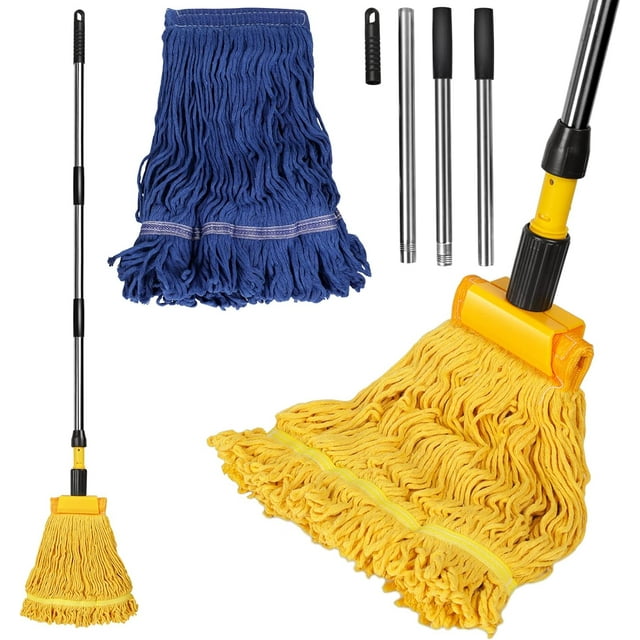 Commercial Mop,Heavy Duty Cotton Looped End String Dust Mop,Industrial ...