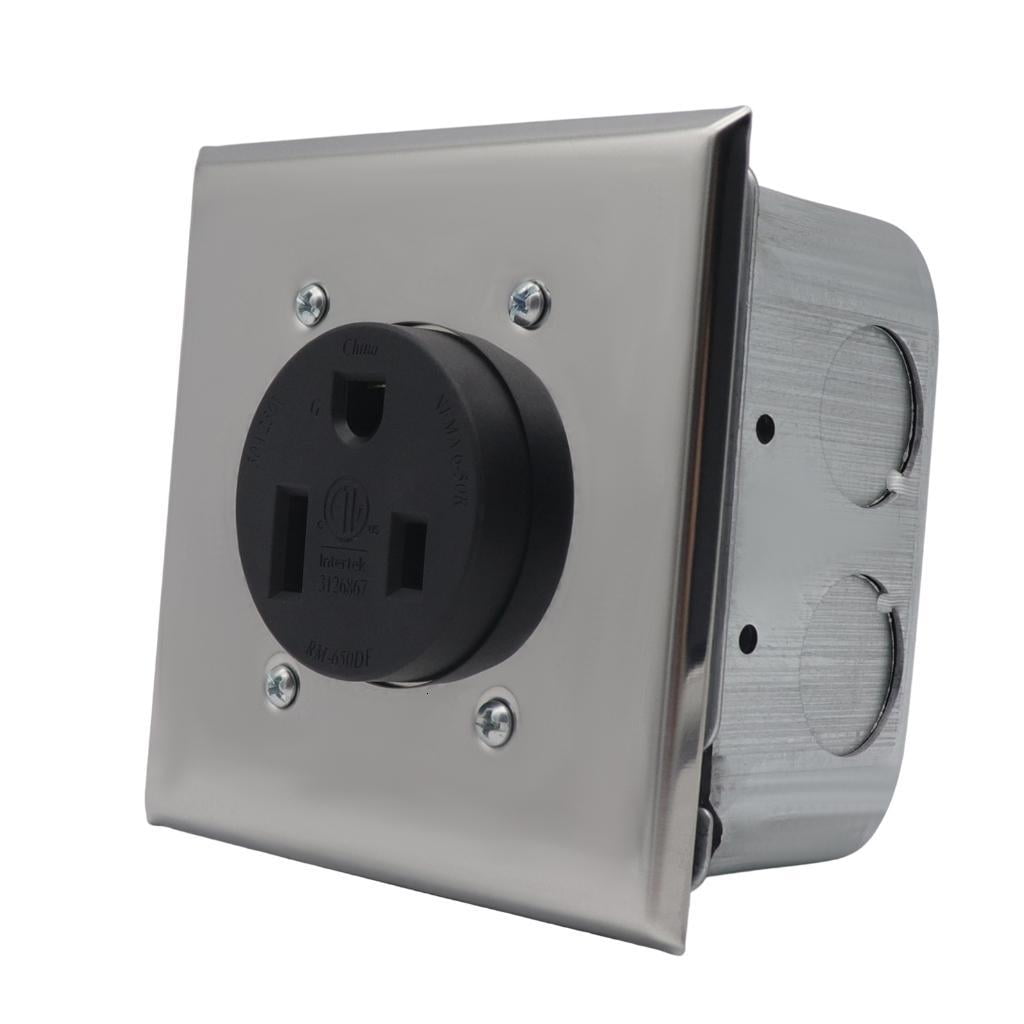Commercial NEMA 14 50R 50 Amp 250 Electric Power Outlet with Strong ...