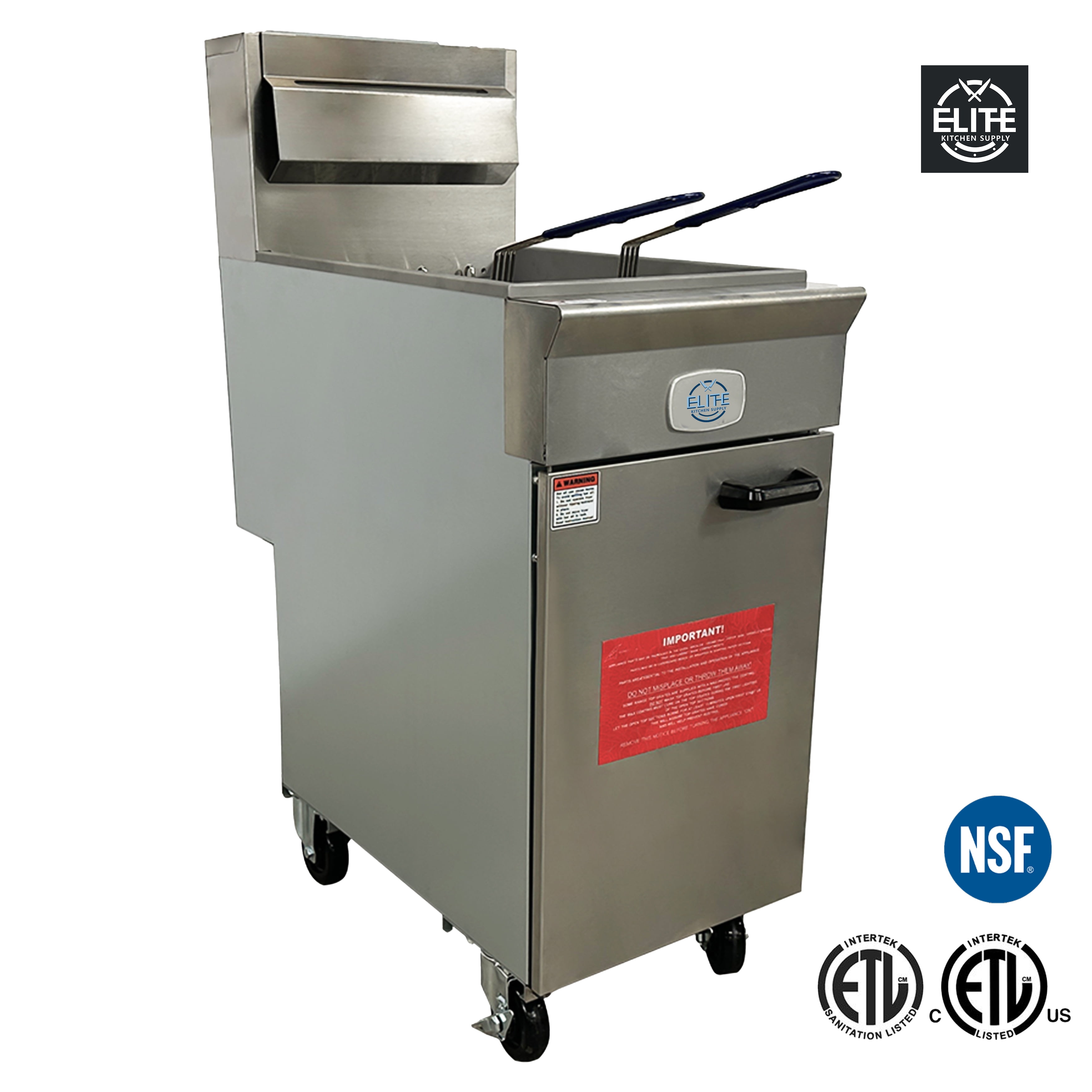 Commercial Natural Gas Deep Fryer 40 lbs, 90000BTU - Walmart.com