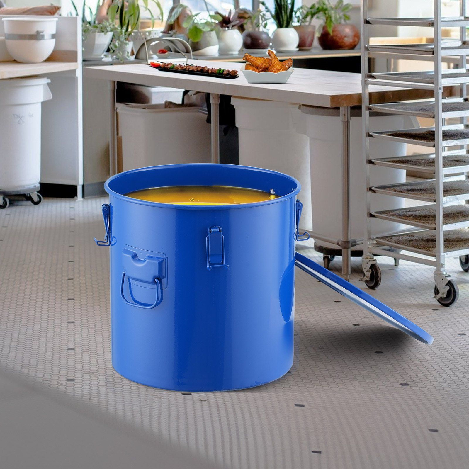 Commercial Oil Disposal Caddy - 8 Gal Fryer Grease Bucket with Locking ...