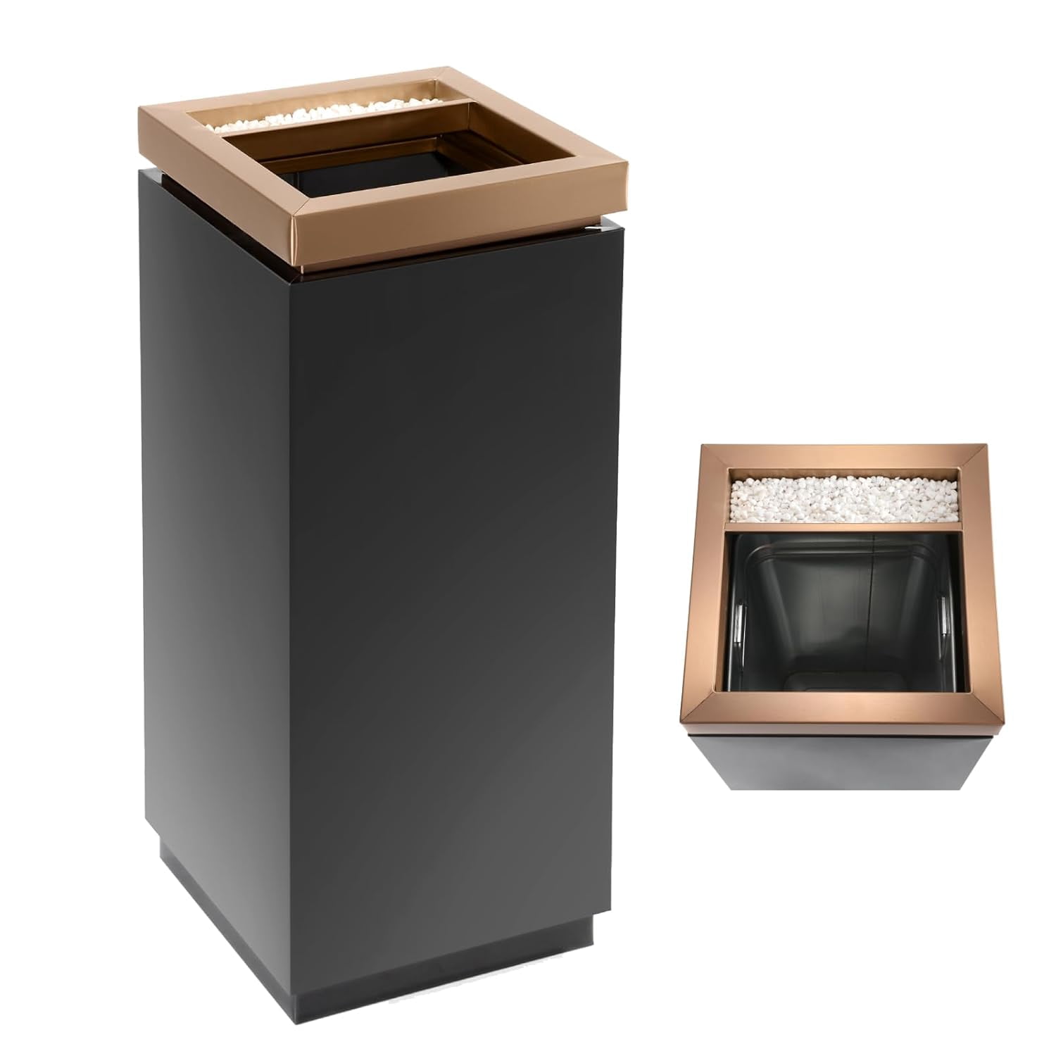 Commercial Outdoor Trash Can with Lid Gallon Stainless Trash Bin with ...