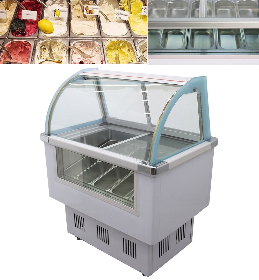 Commercial Pan Ice Cream Showcase Hard Ice Cream Display Case Dessert ...