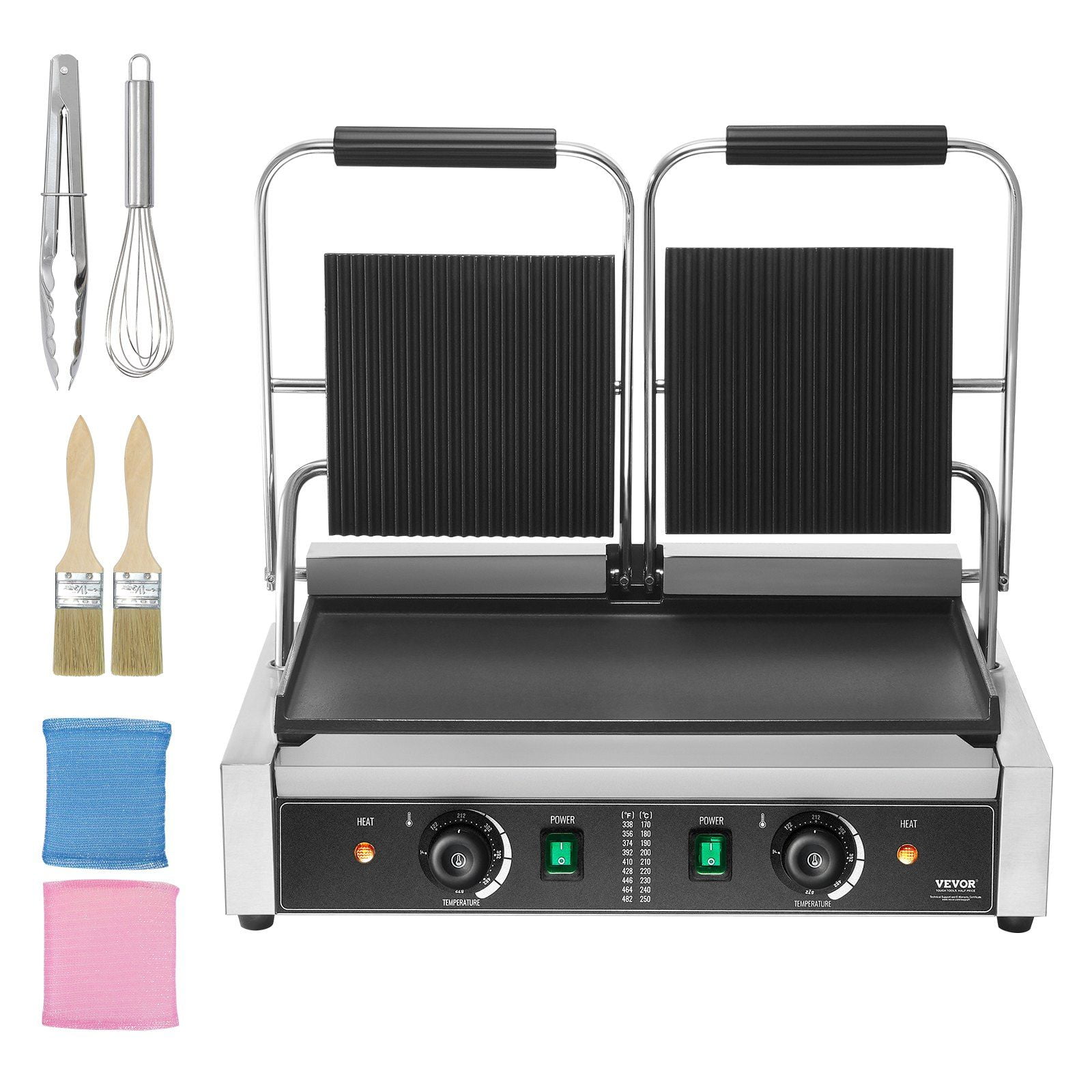 Commercial Panini Press Grill - 19"x9" Electric Sandwich Maker with ...