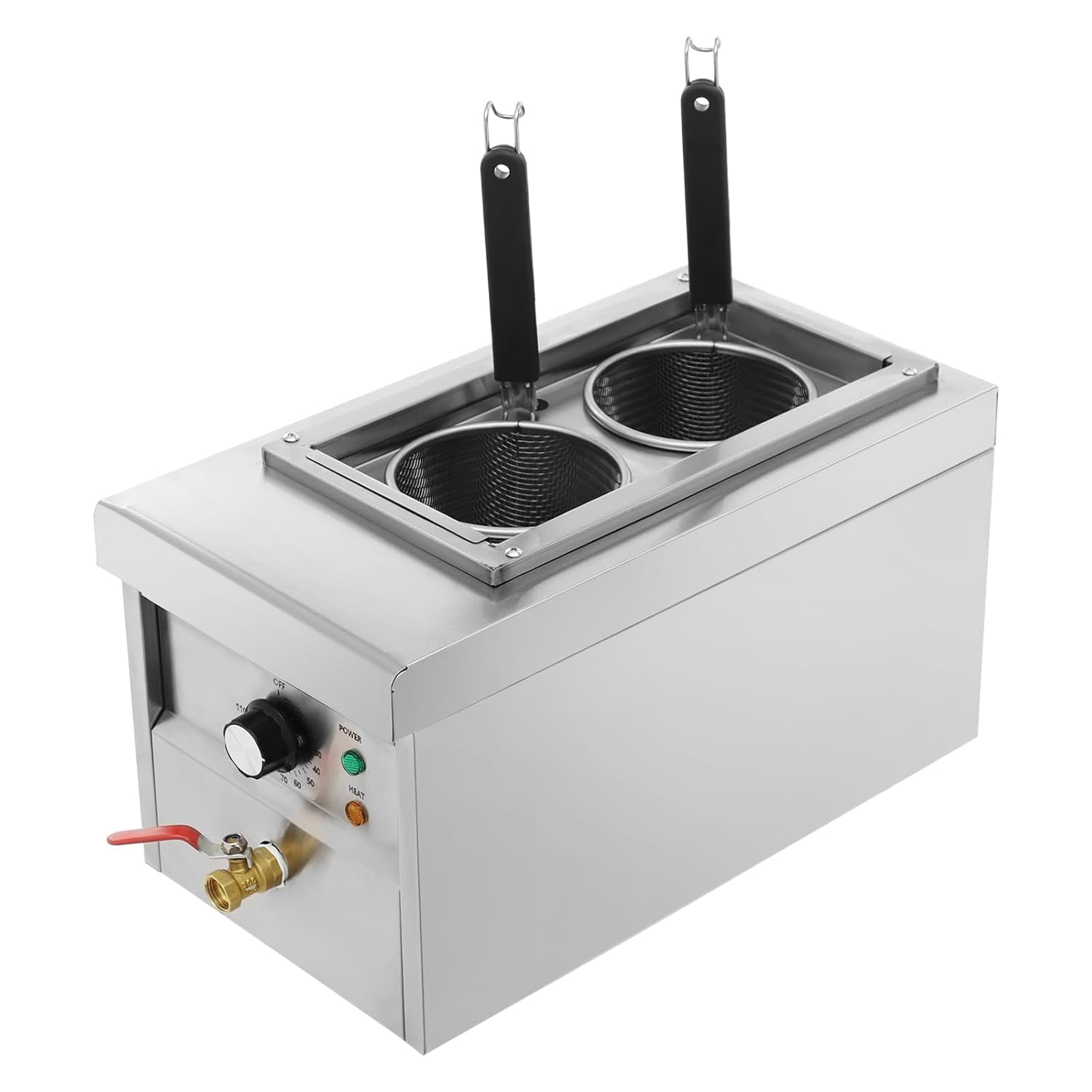 Commercial Pasta Cooker, 2 Holes Electric Noodle Cooking Machine with 2 ...
