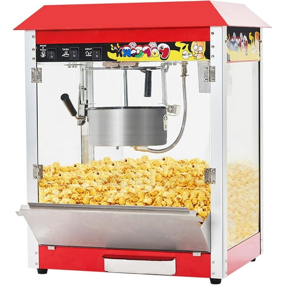 Commercial Popcorn Machine, 10 Oz Kettle, 1300W Countertop Popcorn ...