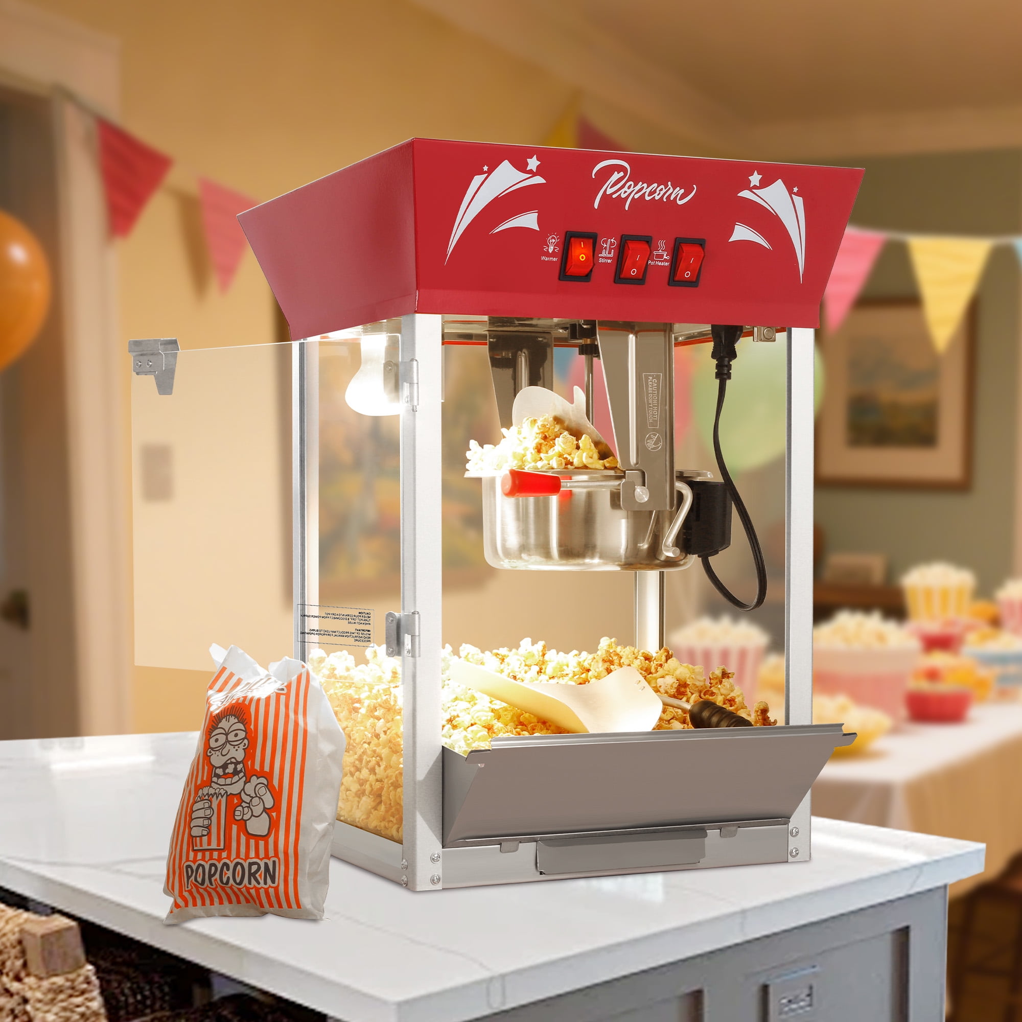 Commercial Popcorn Machine, 12 Oz Kettle, 850 W Countertop Popcorn ...