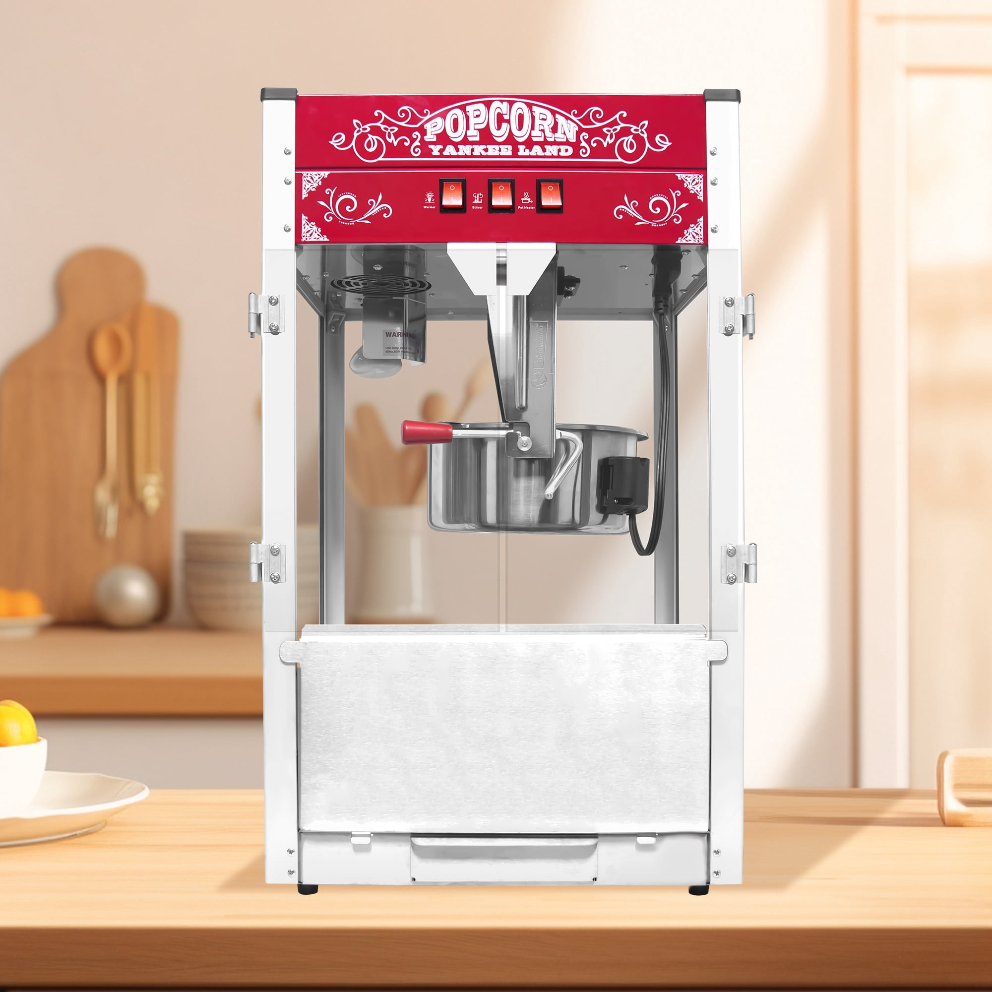 Commercial Popcorn Machine, 16 Oz Kettle Stainless Steel Popcorn Maker ...