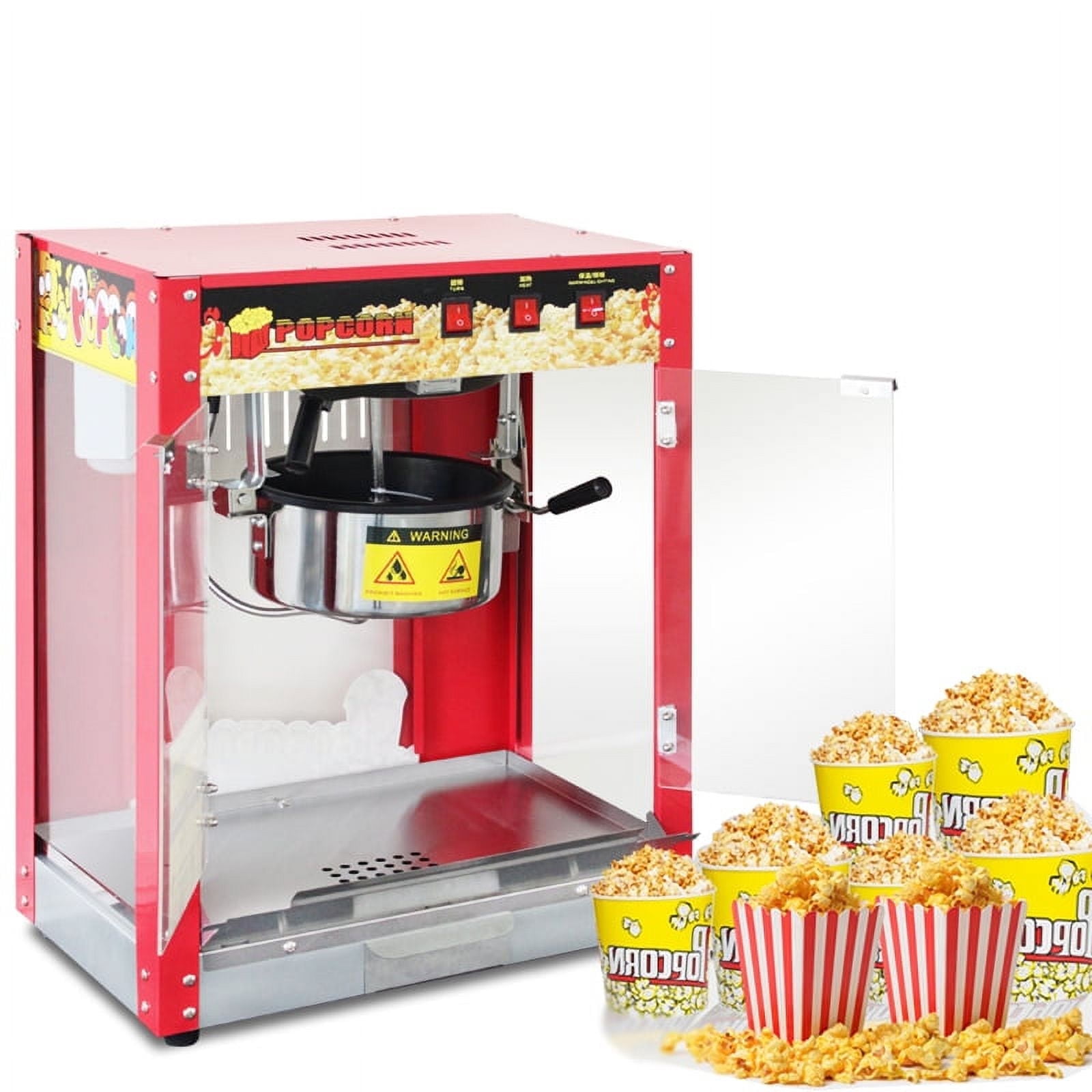 AEYDJXMER 8 Oz, 1400W Commercial Popcorn Machine, Old-Style Popcorn ...