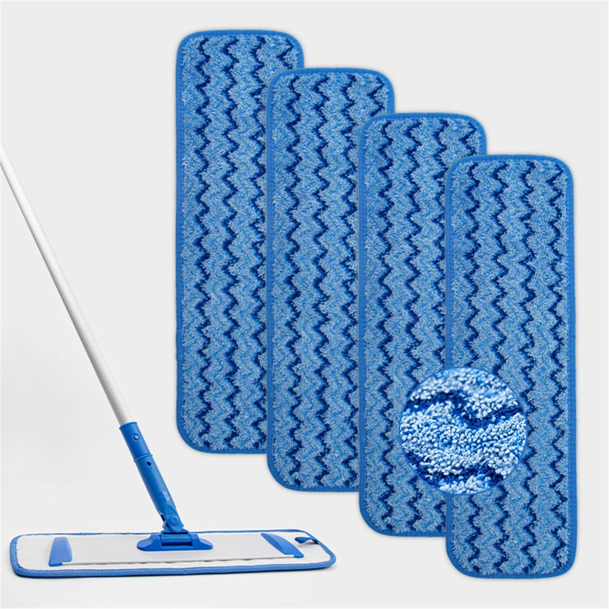 Commercial Products Mop Head for Microfiber Damp Mop, 18-Inch, Blue ...
