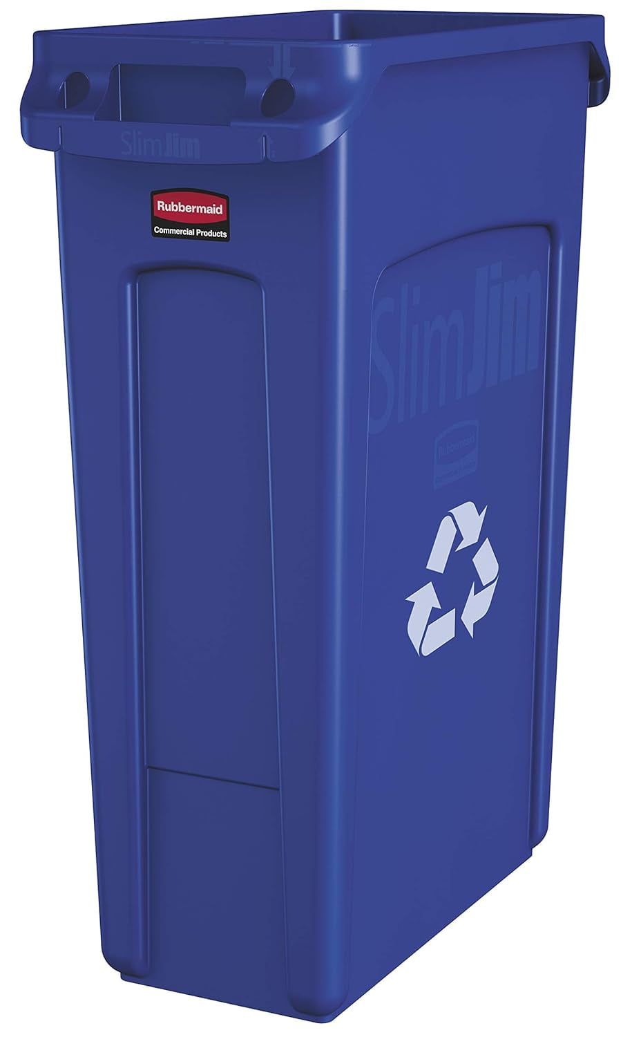 Commercial Products Slim Jim Plastic Rectangular 23 Gal Recycling Bin ...