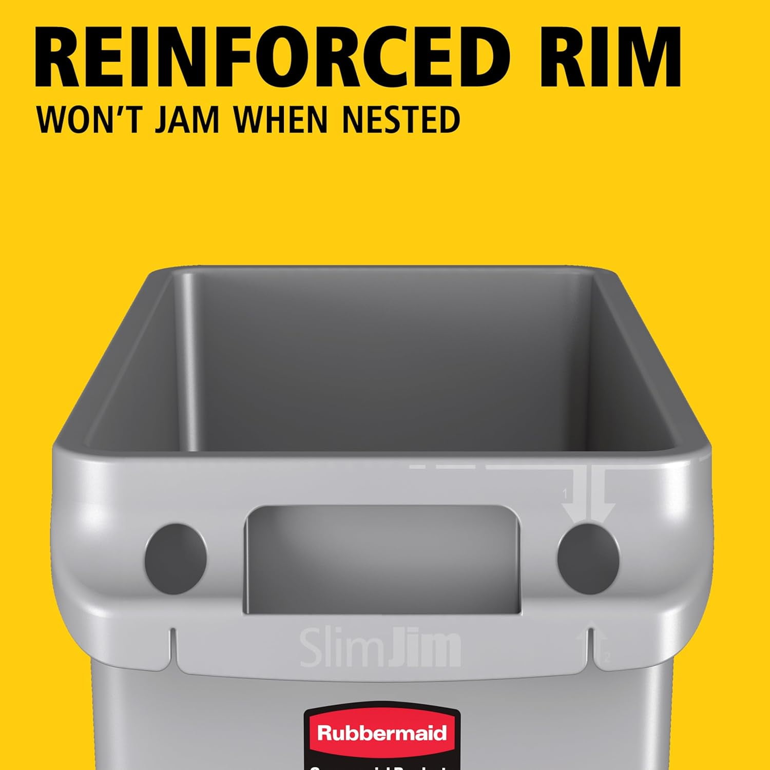 Commercial Products Slim Jim Plastic Rectangular Trash/Garbage Can with ...