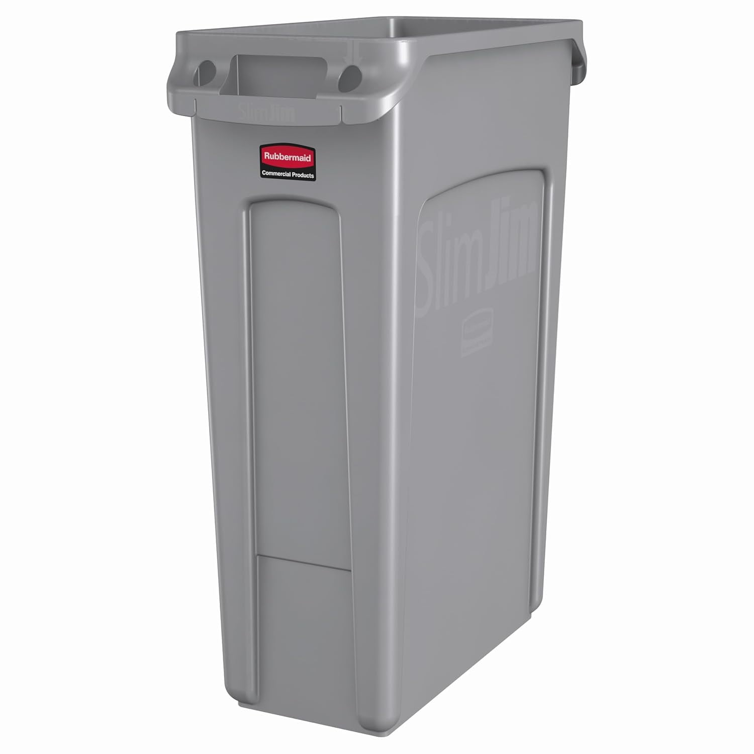 Commercial Products Slim Jim Plastic Rectangular Trash/Garbage Can with ...