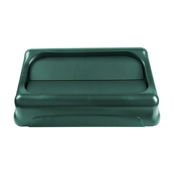 Commercial Products Slim Jim Trash Can Swing Lid, Green, Plastic ...